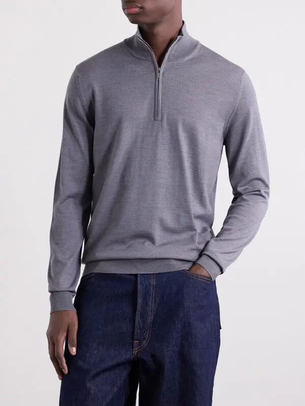 SLOWEAR Zanone Flexwool Half-zip Sweater - Gray
