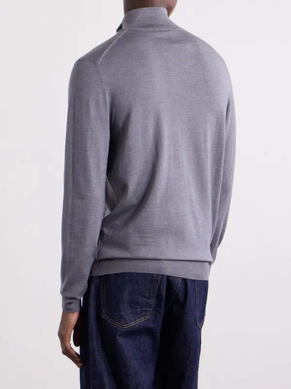 SLOWEAR Zanone Flexwool Half-zip Sweater - Gray