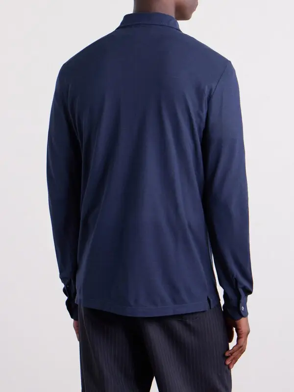 SLOWEAR Zanone Slim-fit Icecotton Piqué Polo Shirt - Blue
