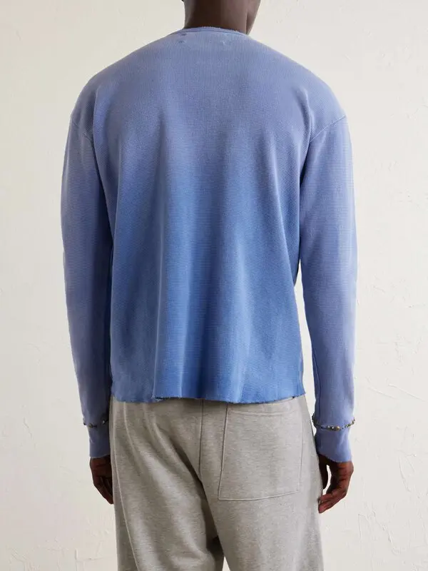 SATOSHI NAKAMOTO Logo-printed Studded Cotton-fleece T-shirt
