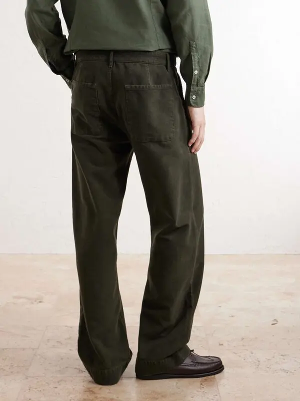 Massimo Alba Straight-leg Brushed Cotton Trousers