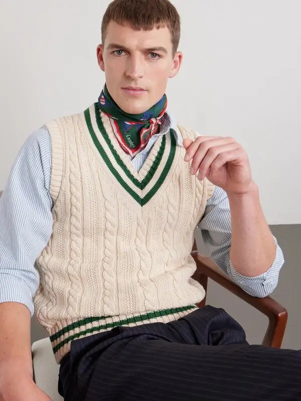 DRAKE'S Printed Cotton And Silk-blend Scarf