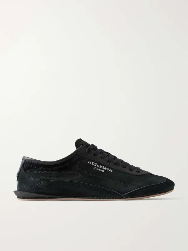 Dolce & Gabbana Leather-trimmed Suede Sneakers