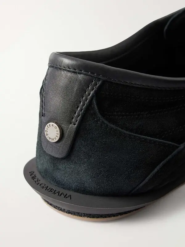 Dolce & Gabbana Leather-trimmed Suede Sneakers