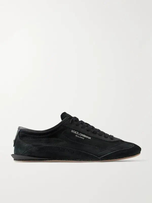 Dolce & Gabbana Suede And Leather Trimmed Sneakers - Black