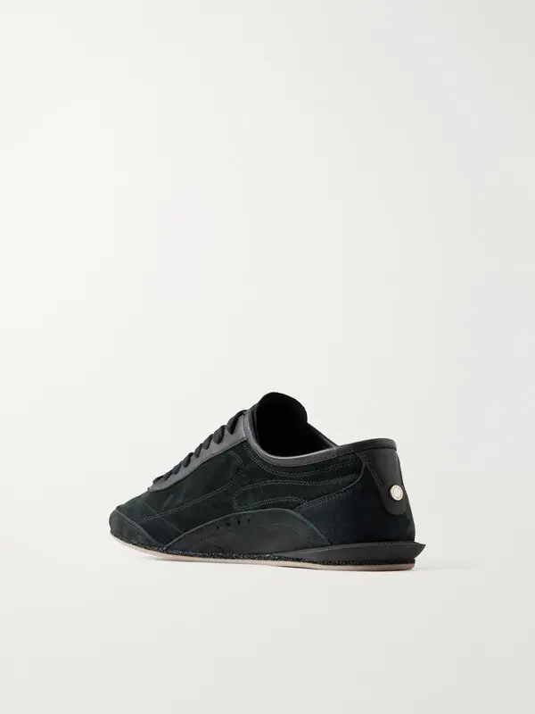 Dolce & Gabbana Suede And Leather Trimmed Low Top Sneakers