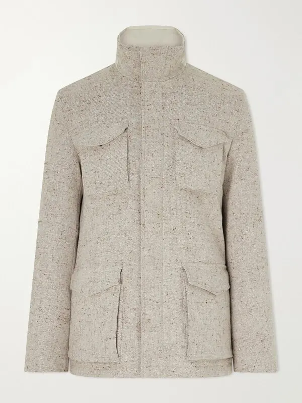 Herno Virgin Wool-tweed Field Jacket - Neutrals