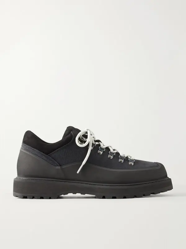 Diemme Cornaro Gomma Rubber And Nubuck Sneakers - Black