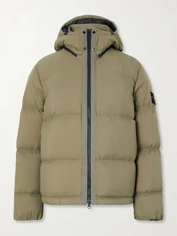 Stone Island Padded Quilted Cordura® Ripstop Hooded Down Jacket