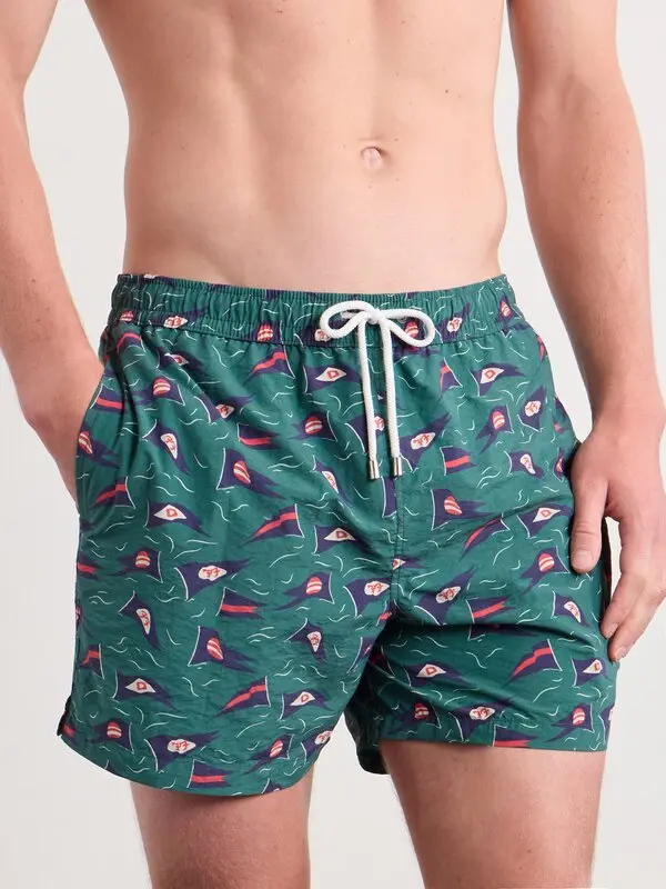 DRAKE'S Straight-leg Printed Swim Shorts