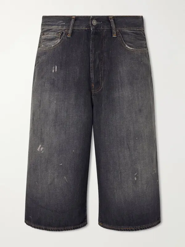 Acne Studios Cotton Denim Shorts - Gray