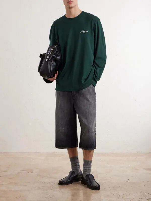 Acne Studios Cotton Denim Shorts - Gray
