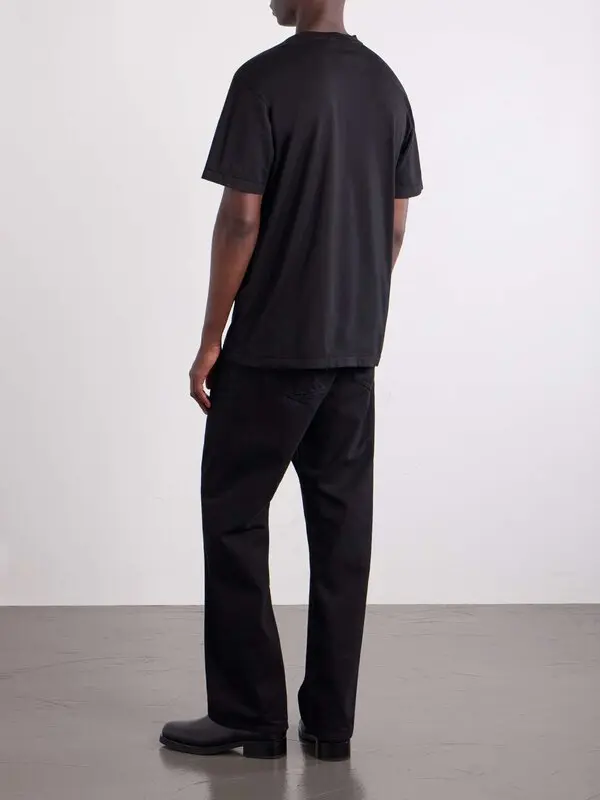 Stone Island Logo-appliquéd Cotton-jersey T-shirt - Black