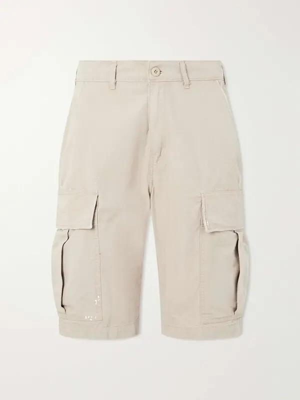 CHERRY LOS ANGELES Wide-leg Cargo Cotton Shorts