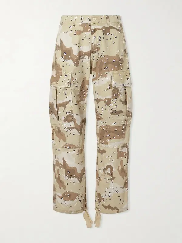 CHERRY LOS ANGELES Wide-leg Camouflage Cargo Trousers
