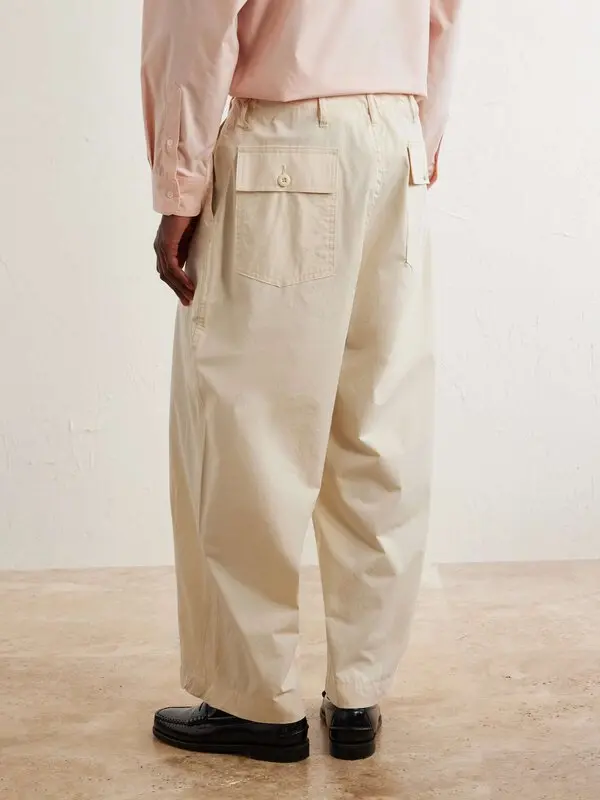 CHERRY LOS ANGELES Wide-leg Cotton Twill Trousers