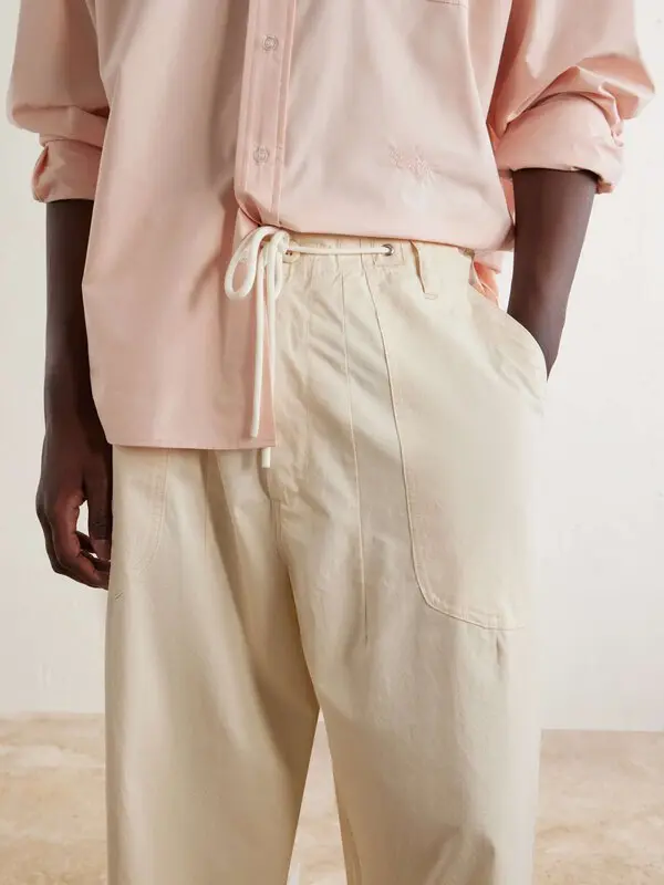CHERRY LOS ANGELES Wide-leg Cotton Twill Trousers