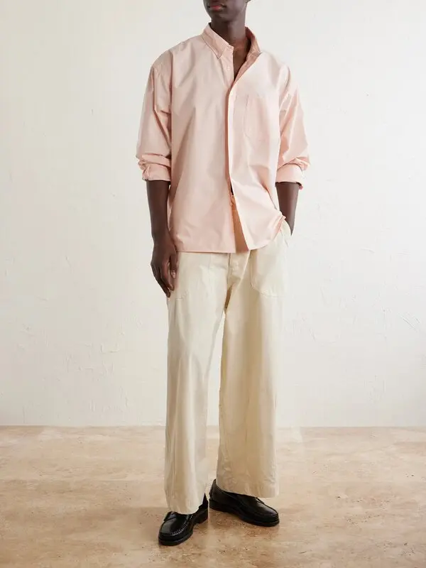 CHERRY LOS ANGELES Wide-leg Cotton Twill Trousers