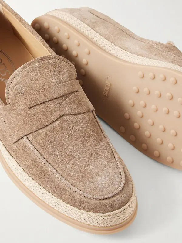 TOD'S Suede Espadrille Loafers