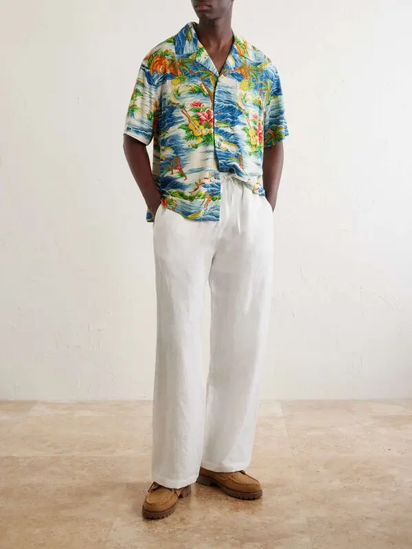 CHERRY LOS ANGELES Camp-collar Logo-printed Poplin Shirt