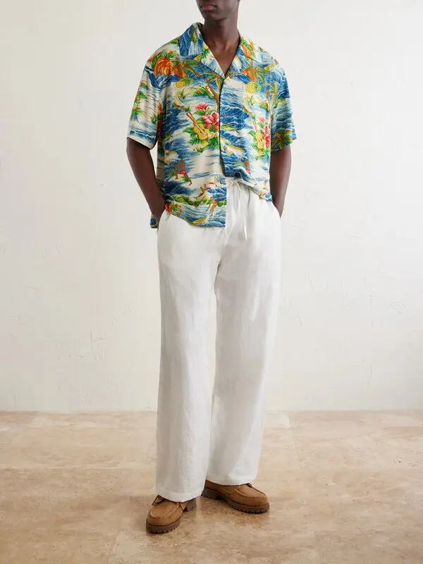CHERRY LOS ANGELES Camp-collar Logo-printed Poplin Shirt