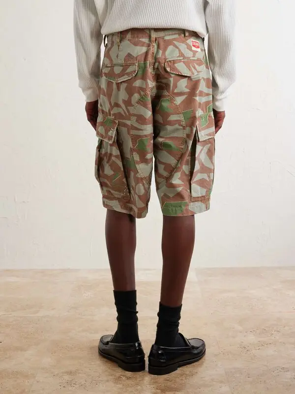 CHERRY LOS ANGELES Wide-leg Camouflage-print Shorts