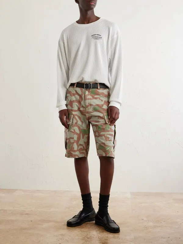 CHERRY LOS ANGELES Wide-leg Camouflage Cargo Shorts