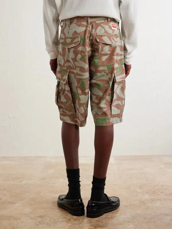 CHERRY LOS ANGELES Wide-leg Camouflage Cargo Shorts