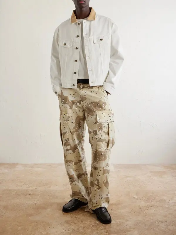 CHERRY LOS ANGELES Corduroy Collar Denim Trucker Jacket