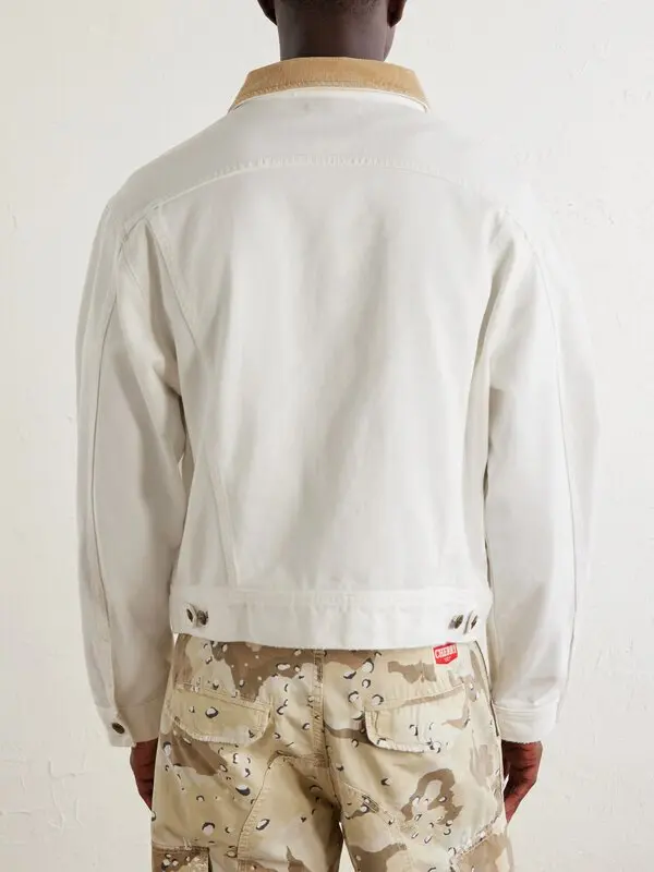 CHERRY LOS ANGELES Corduroy Collar Denim Trucker Jacket