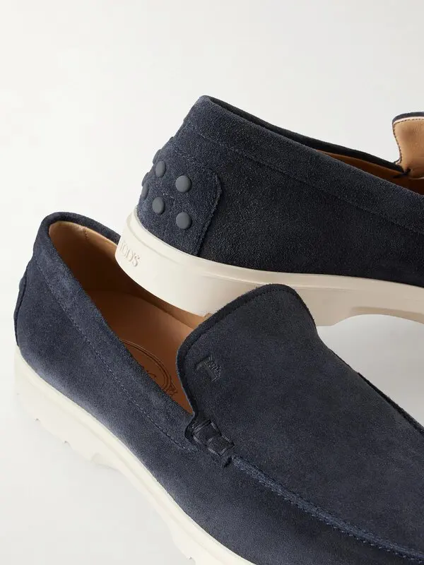 TOD'S Gommino Suede Loafers - Blue