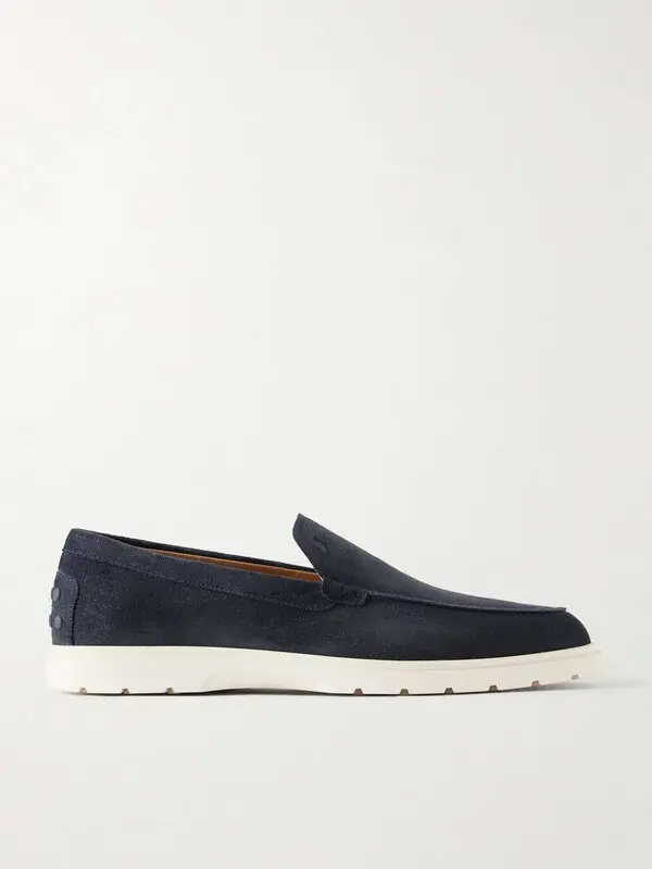 TOD'S Gommino Suede Loafers - Navy