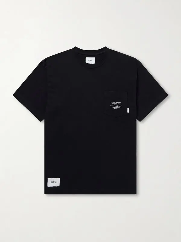 WTAPS Logo-appliquéd Printed Cotton-jersey T-shirt
