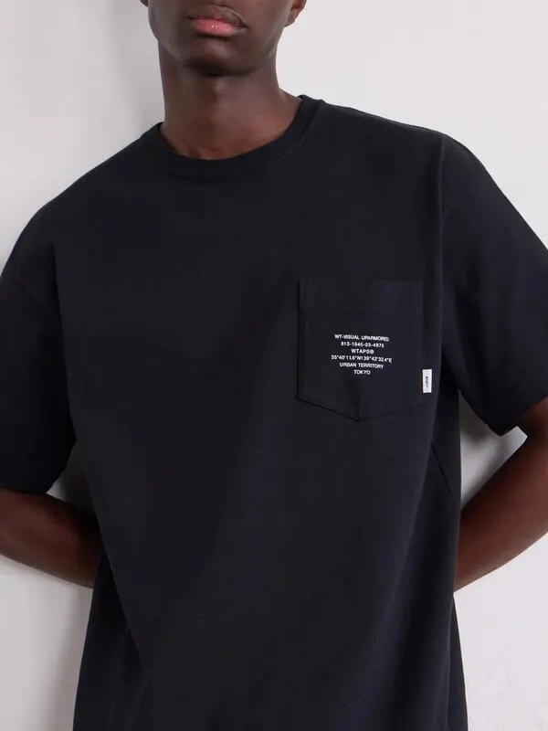 WTAPS Logo-appliquéd Printed Cotton-jersey T-shirt