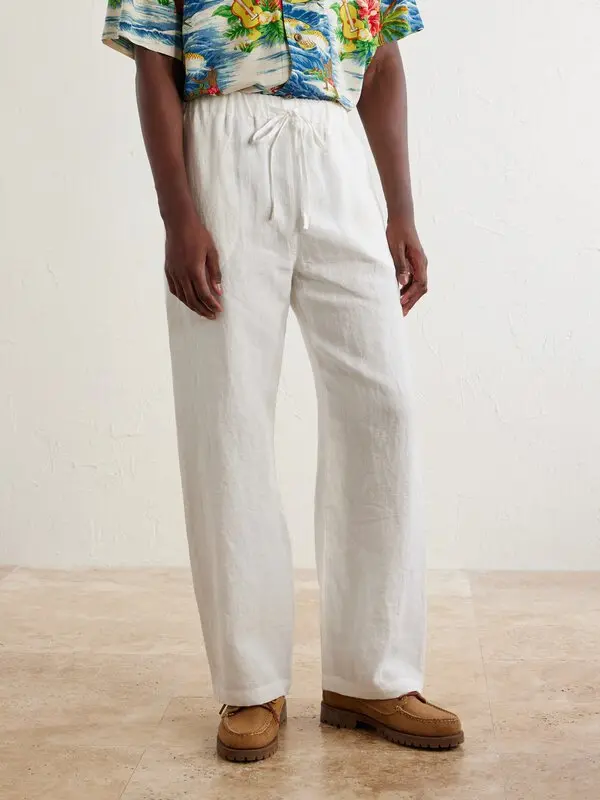 CHERRY LOS ANGELES Straight-leg Linen Trousers