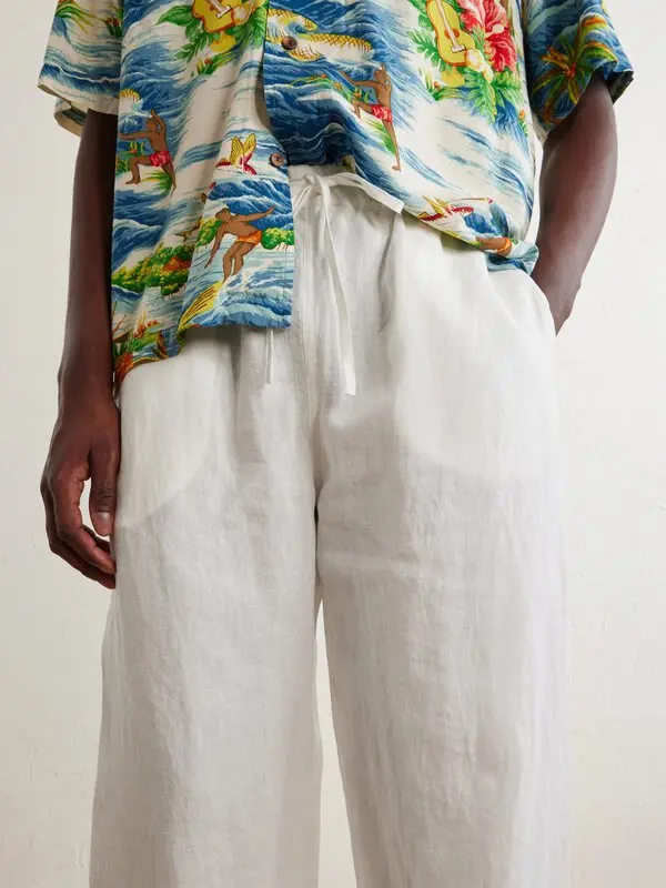 CHERRY LOS ANGELES Straight-leg Linen Trousers