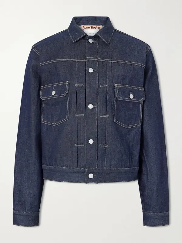 Acne Studios Cropped Denim Trucker Jacket - Blue