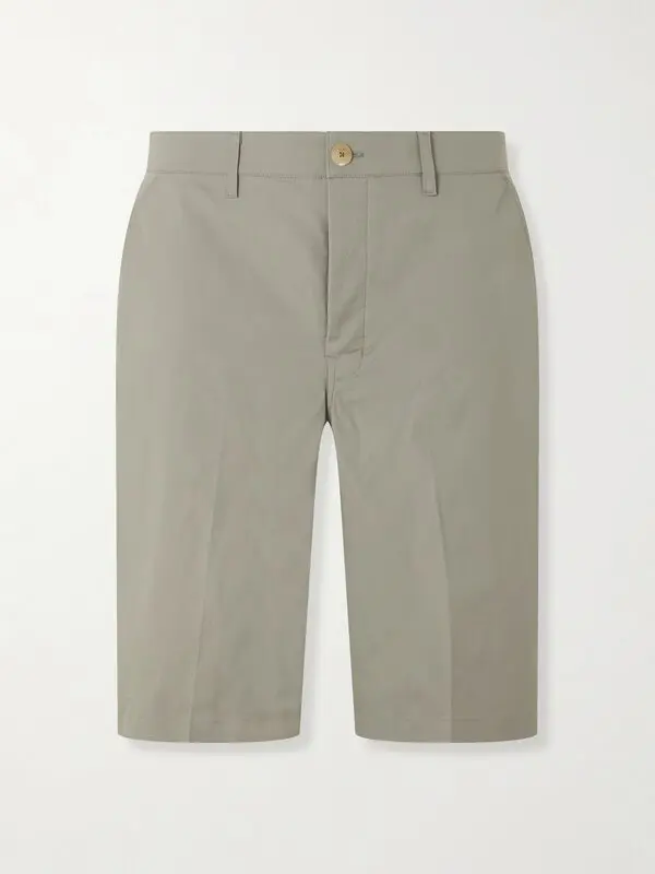 Rick Owens Straight-leg Cotton-blend Canvas Shorts - Gray