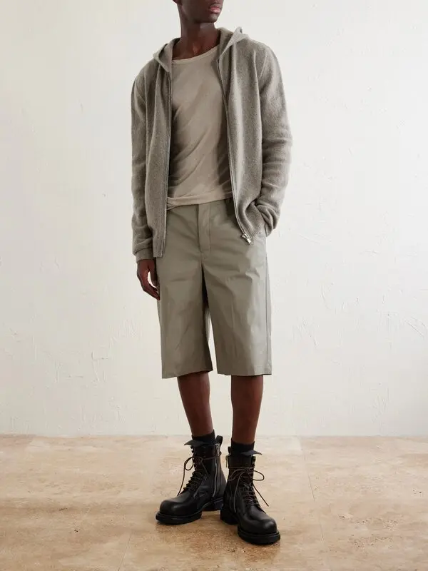 Rick Owens Straight-leg Cotton-blend Canvas Shorts