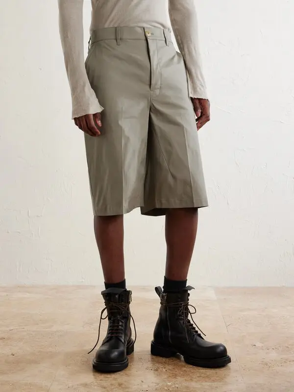 Rick Owens Straight-leg Cotton-blend Canvas Shorts