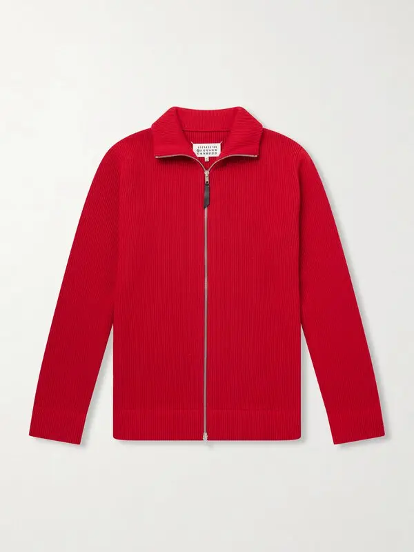 MAISON MARGIELA Ribbed Zip-up Cardigan