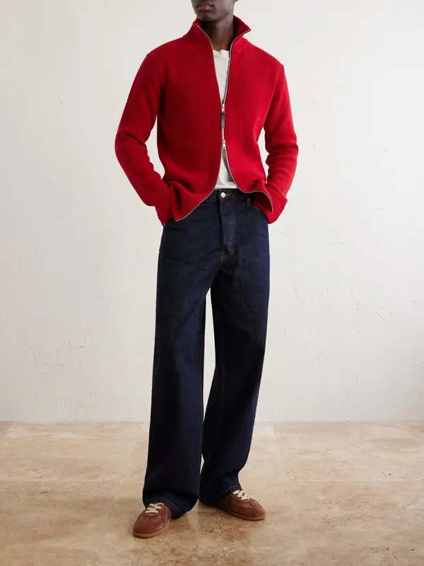 MAISON MARGIELA Ribbed Zip-up Cardigan