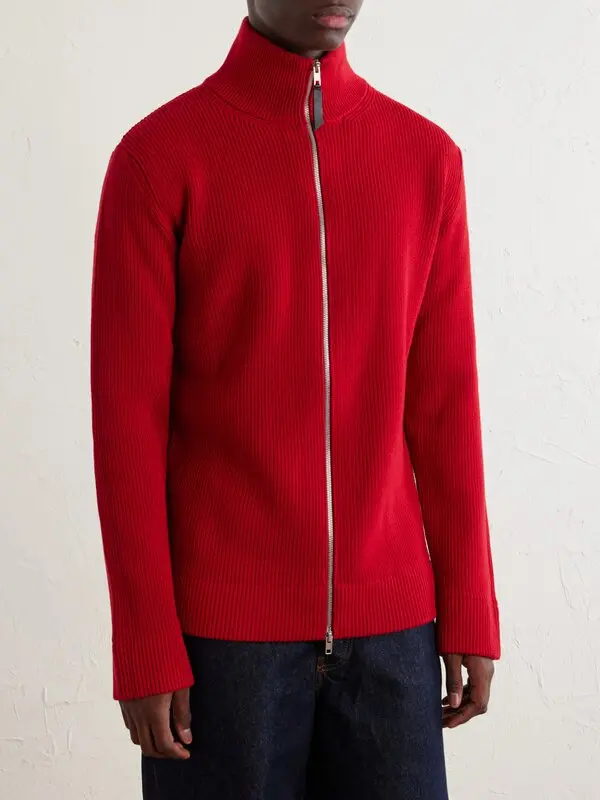 MAISON MARGIELA Ribbed Zip-up Cardigan