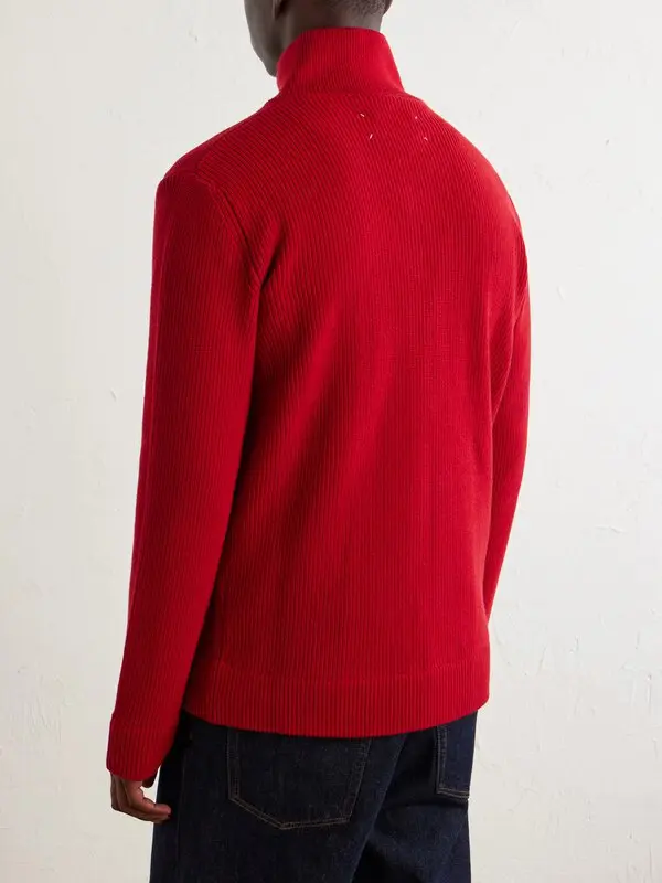 MAISON MARGIELA Ribbed Zip-up Cardigan