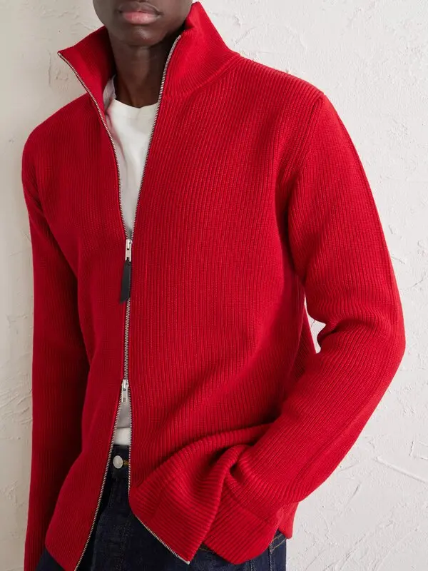MAISON MARGIELA Ribbed Zip-up Cardigan