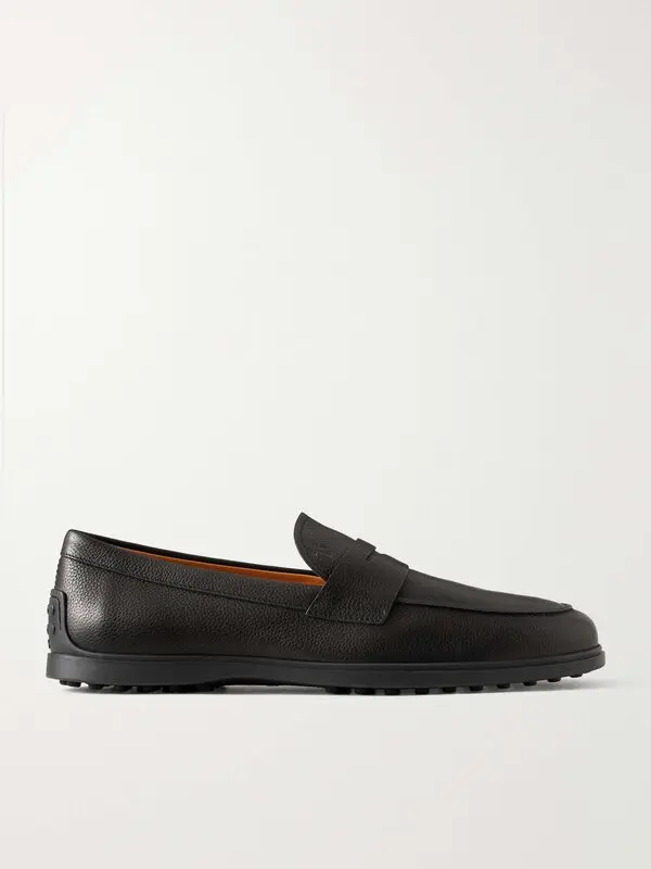 TOD'S Full-grain Leather Penny Loafers - Black