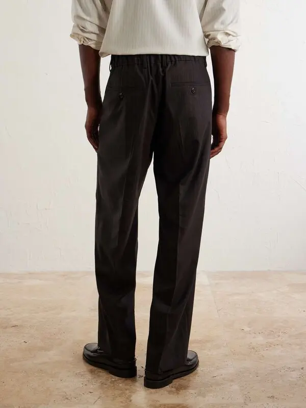 Nn07 Kay 10037 Straight-leg Pleated Woven Trousers