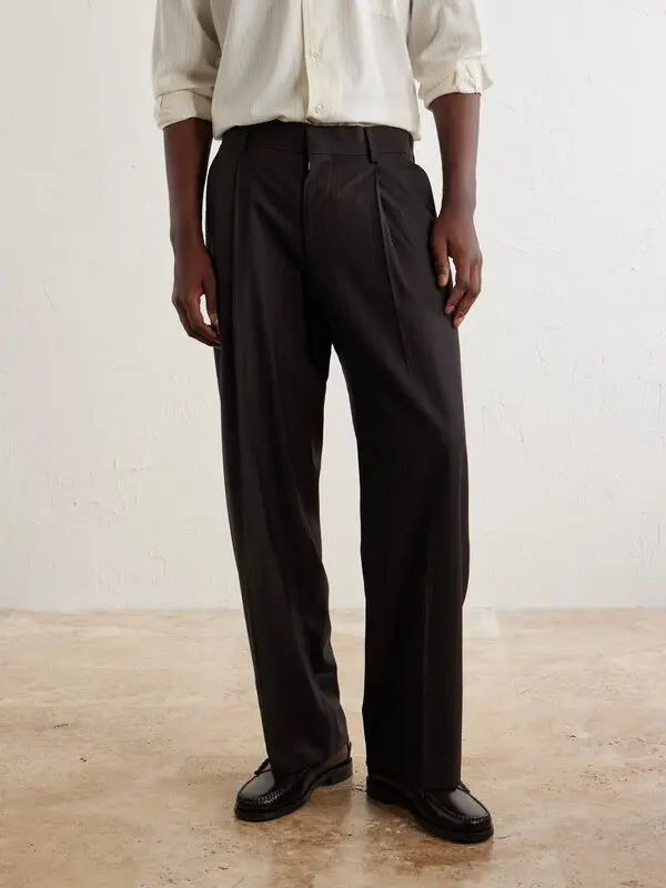 Nn07 Straight-leg Pleated Woven Trousers