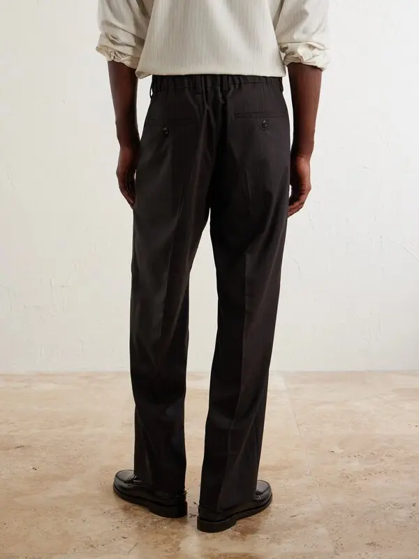 Nn07 Straight-leg Pleated Woven Trousers