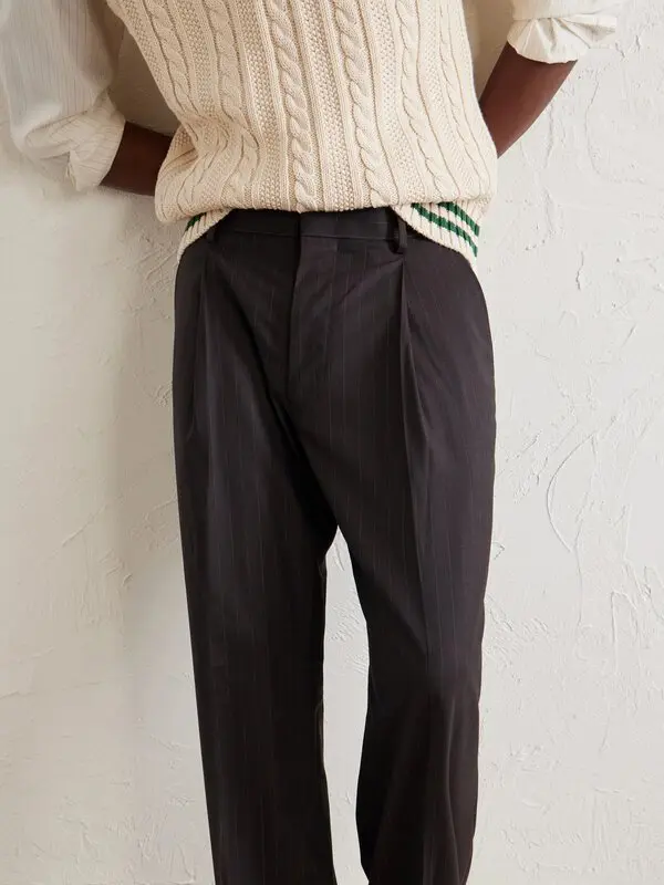 Nn07 Straight-leg Pleated Woven Trousers